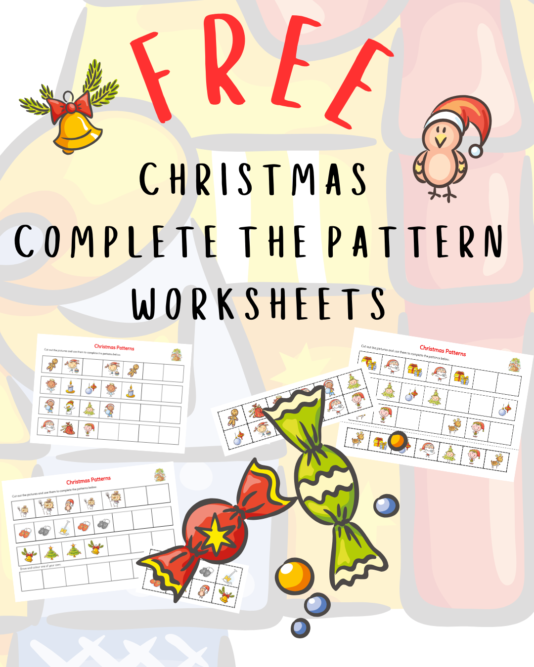 FREE Christmas Complete the Patterns – In a Nutshell Education